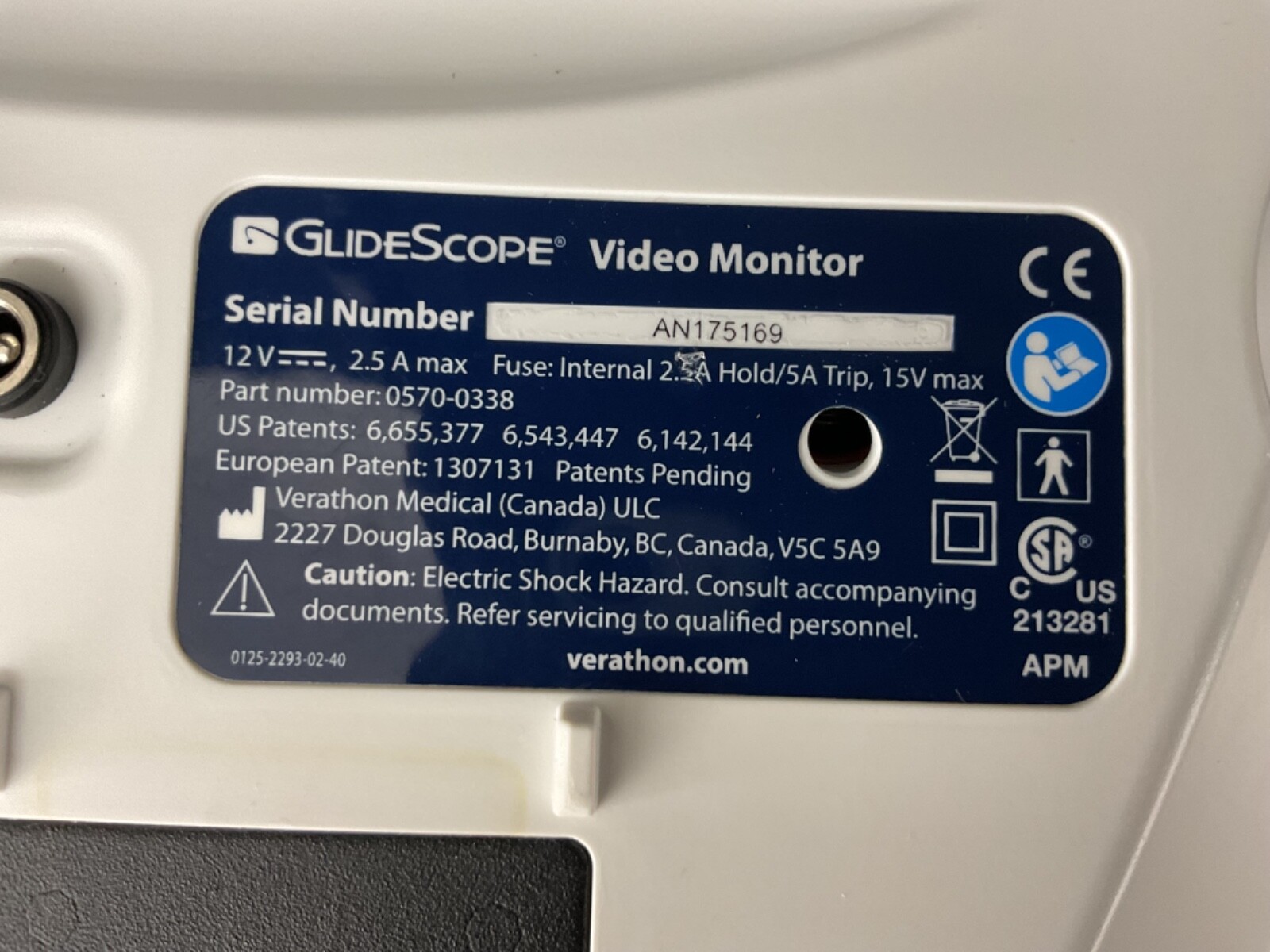 Verathon GLIDESCOPE Spectrum Smart Cable 0800-0543 LoPro S4 for sale ...