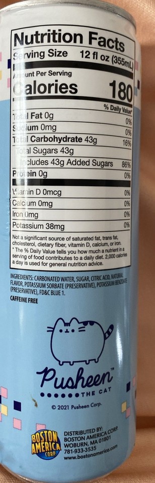 Pusheen “I’m Busy” - Fizzy Drink - 12oz - Blue Raspberry - 1 Can - HTF ...