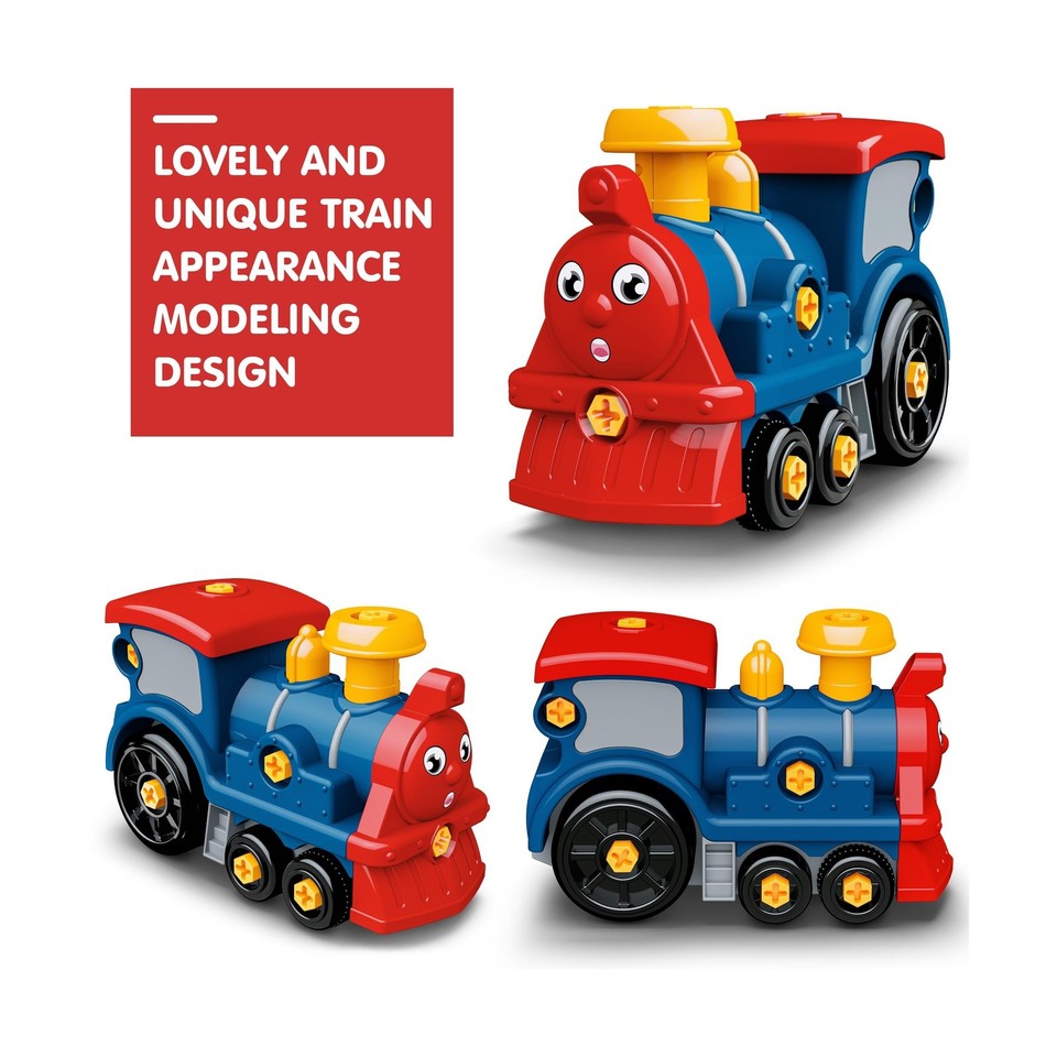 Toddler Take Apart Toy Set with Electric Drill, DIY Electric Train ...