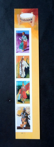 2025- Powwows - Cat # 5978a-5981a NDC Imperf Vertical Plt # Strip of 4 ...