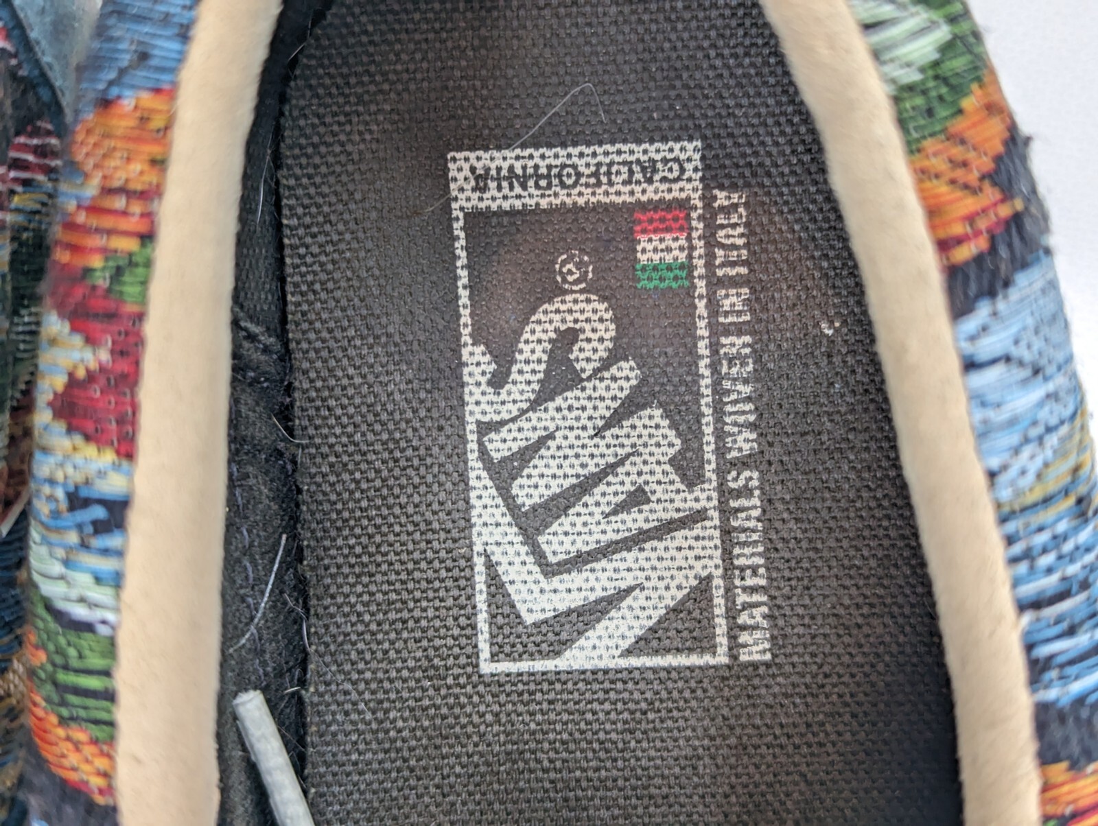 VANS Italy Woven Aztec Pattern & Teal Suede Skateboa… - Gem