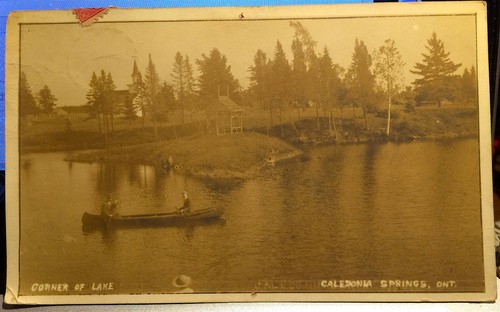 CALEDONIA SPRINGS, ONTARIO, CANADA, Photo Post Card 1913 LAKE SCENE ...
