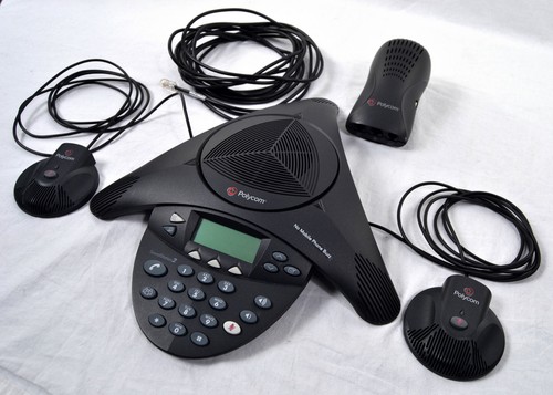 Polycom SoundStation2 Expandable Conference Phone with 2 EX Mic Pods | eBay