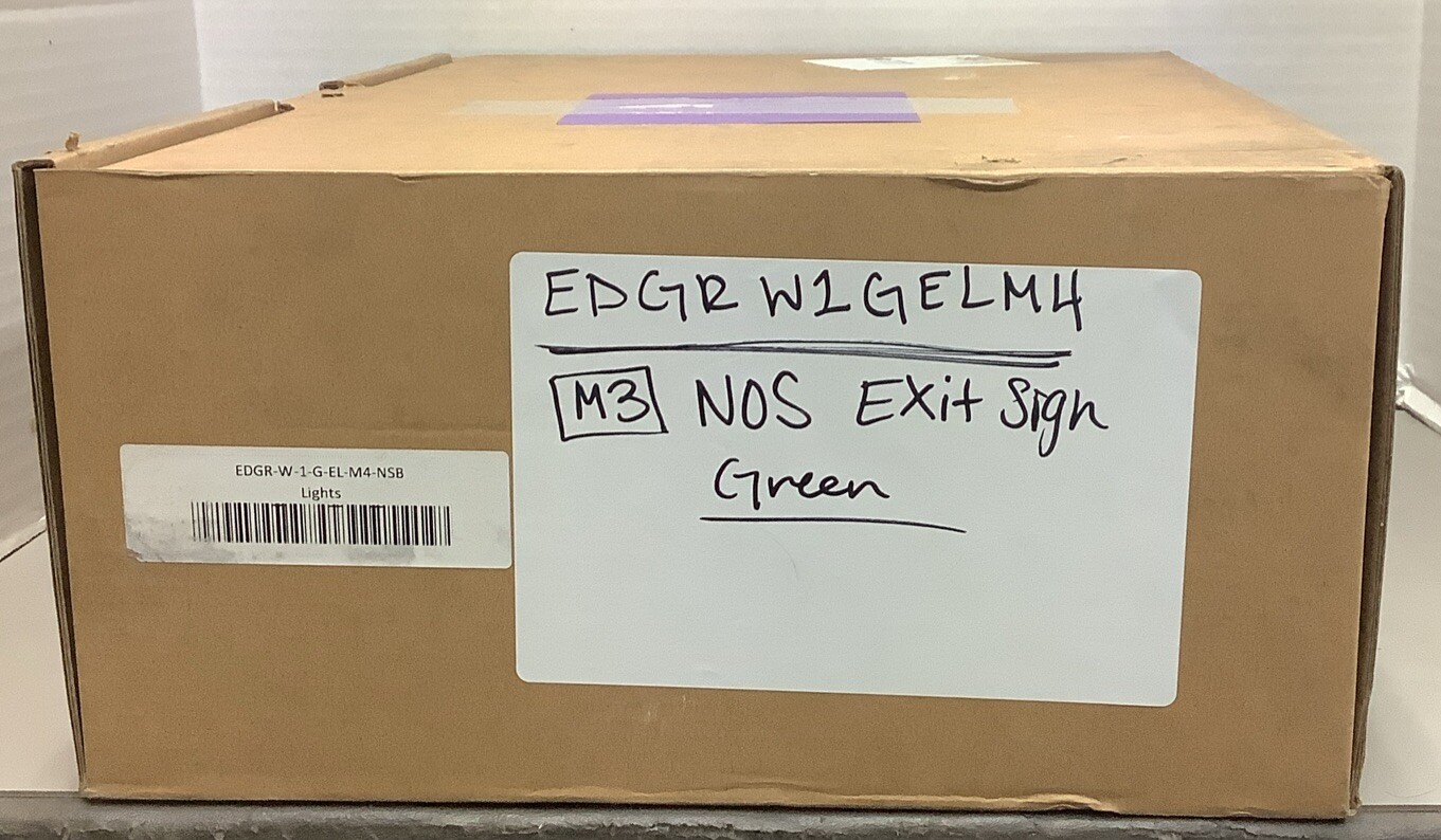 New Lithonia Lighting EDGR-W-1-G-EL-M4-NSB Green Exit Sign (M3) | eBay