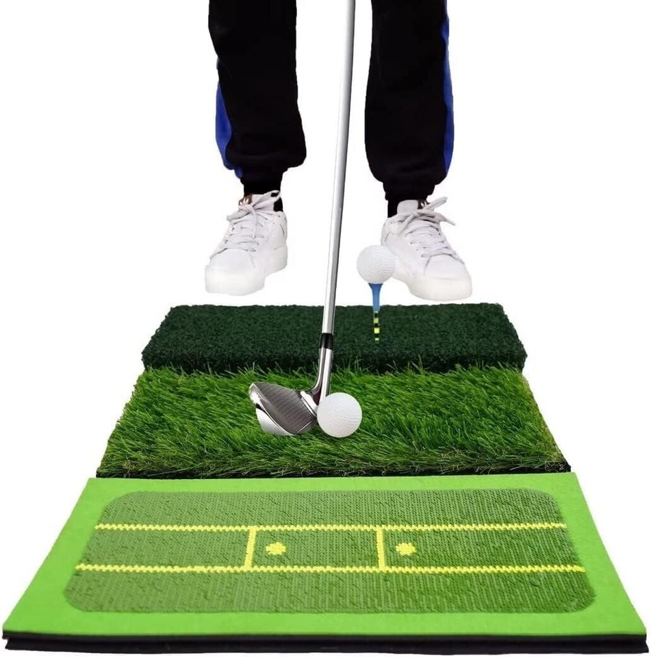 Turf Golf Hitting Mat 4 in 1 with 4 Tees and 6 Balls For In/outdoor ...