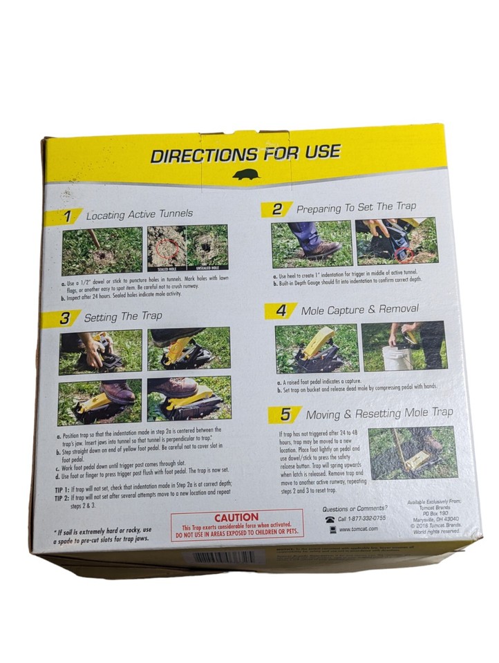 Tomcat Mole Trap Kill Moles Without Drawing Blood Protect BioSafe ...
