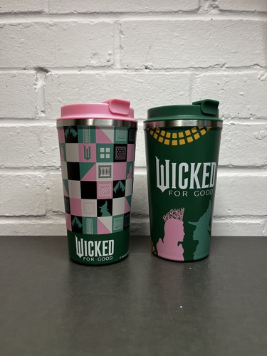 Wicked x Greggs Travel Cups Set Glinda & Elphaba Limited Edition set of ...