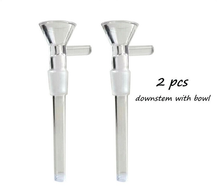 2PK 4.7inch 14mm Male Pipes Glass Downstem with Bowl Adapter Water ...
