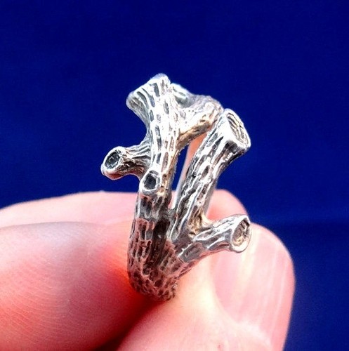 Branch Ring In Sterling Silver With Dark Patina, Unique Silver Ring ...