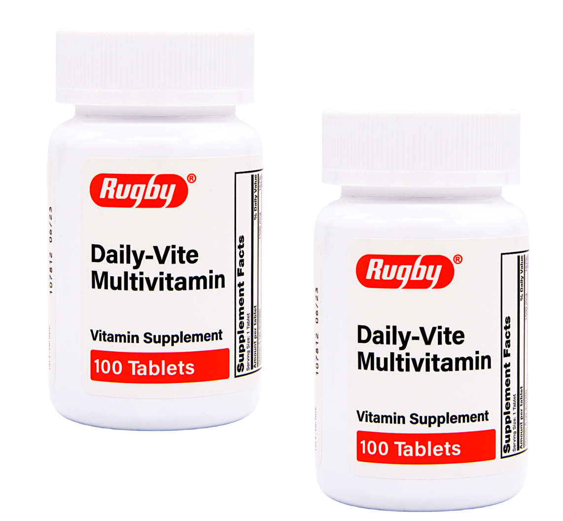 Rugby Daily-Vite Multivitamin - 100 Tablets | One-A-Day Essential (2 ...