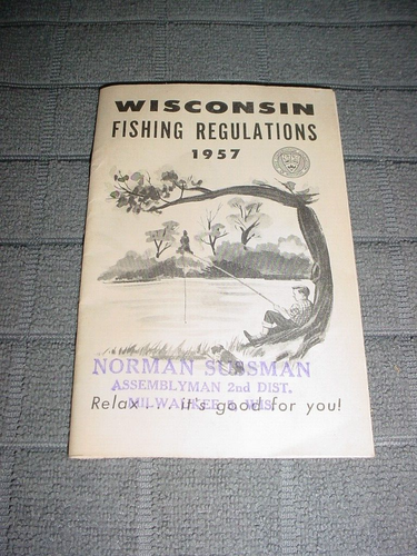 1957 Wisconsin Conservation Fishing License Regulation Booklet Book | eBay