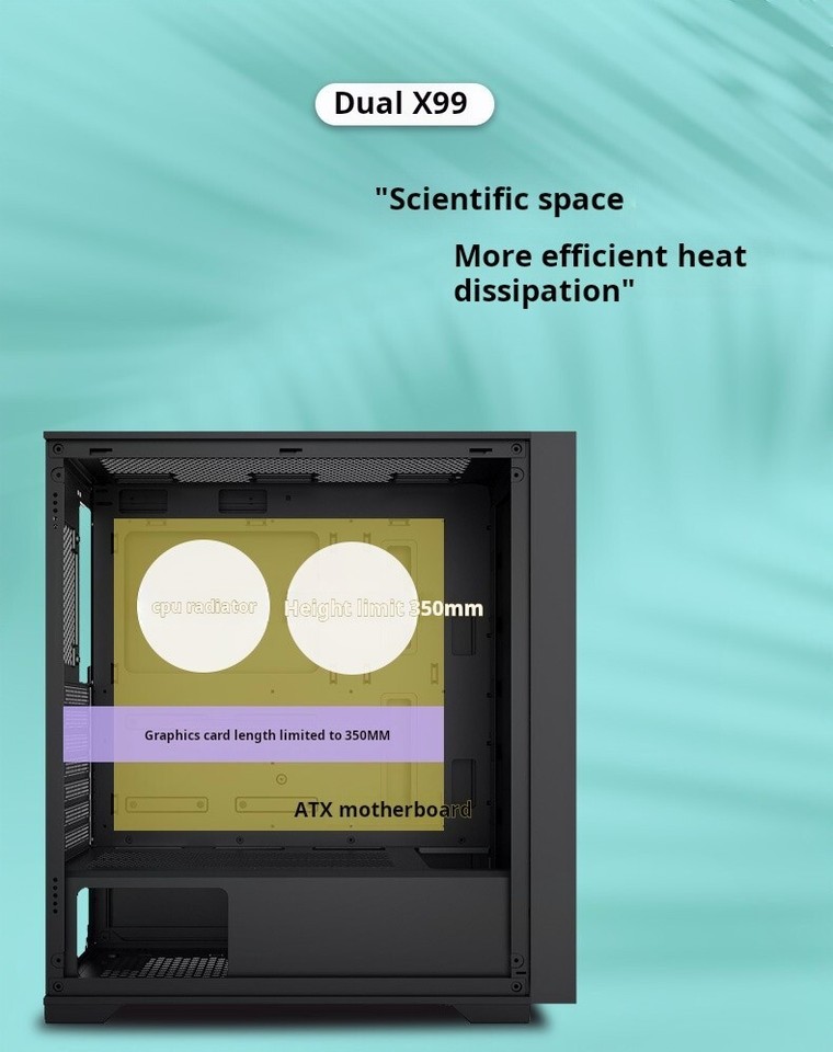 VSHENG Black USB3.0 Tempered Glass E-ATX Tower Gaming Computer Case w ...