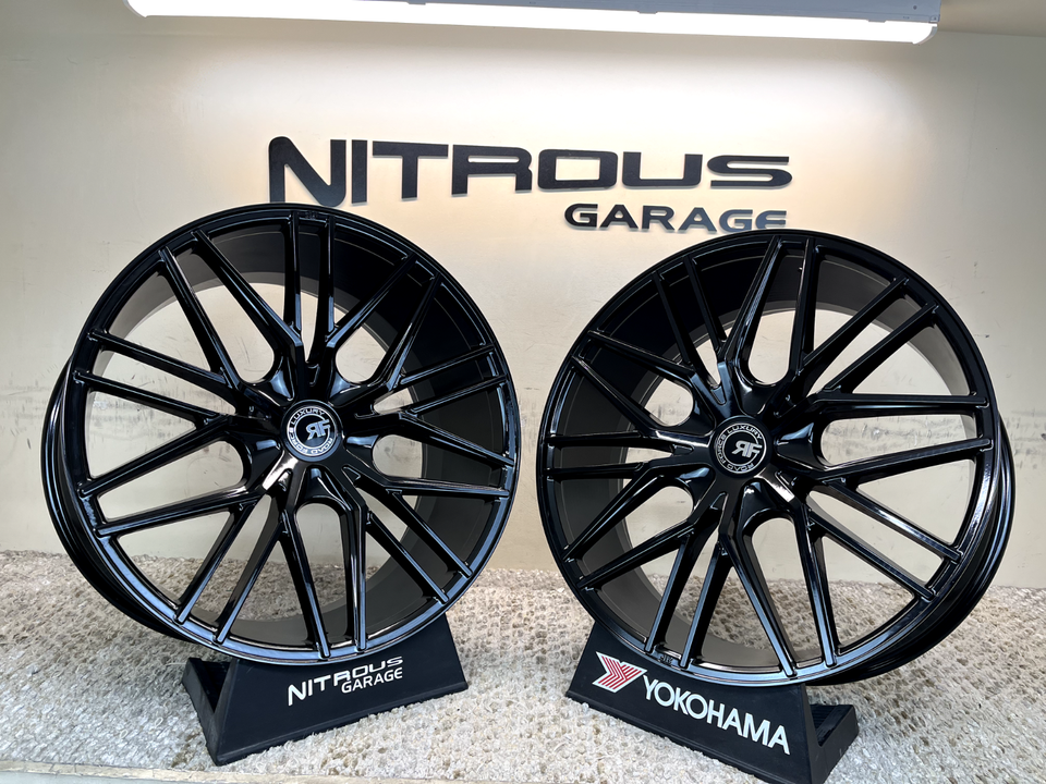 22 BLACK STAGGERED CONCAVE RF13 WHEELS MERCEDES AMG GT 43 53 63 SEDAN ...