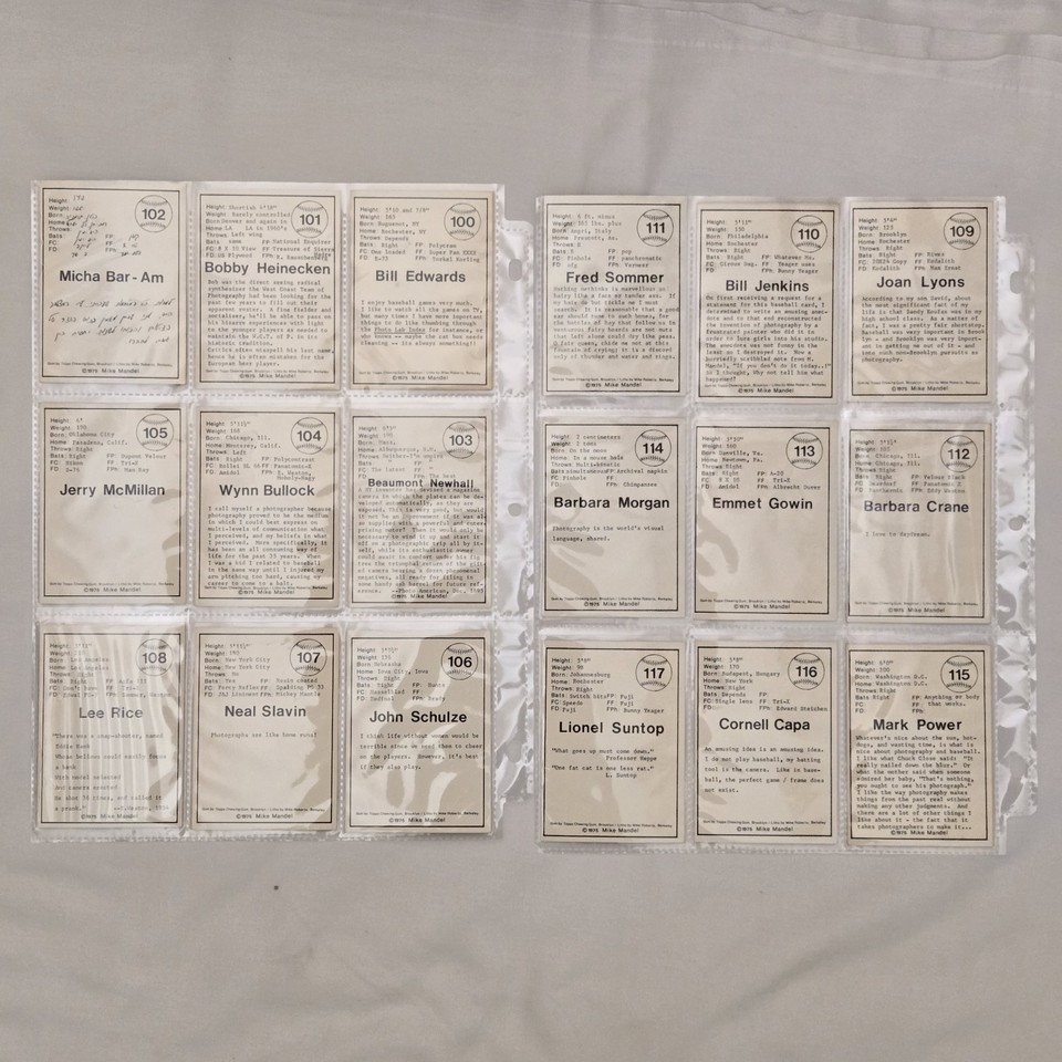 Mike Mandel Photographer Trading Cards complete set of 134 + checklist ...