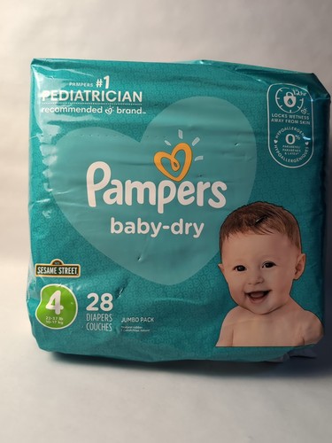 Pampers Baby Dry Diapers #4 22-37 Lb 28 Diapers Disposable Jumbo Pack ...