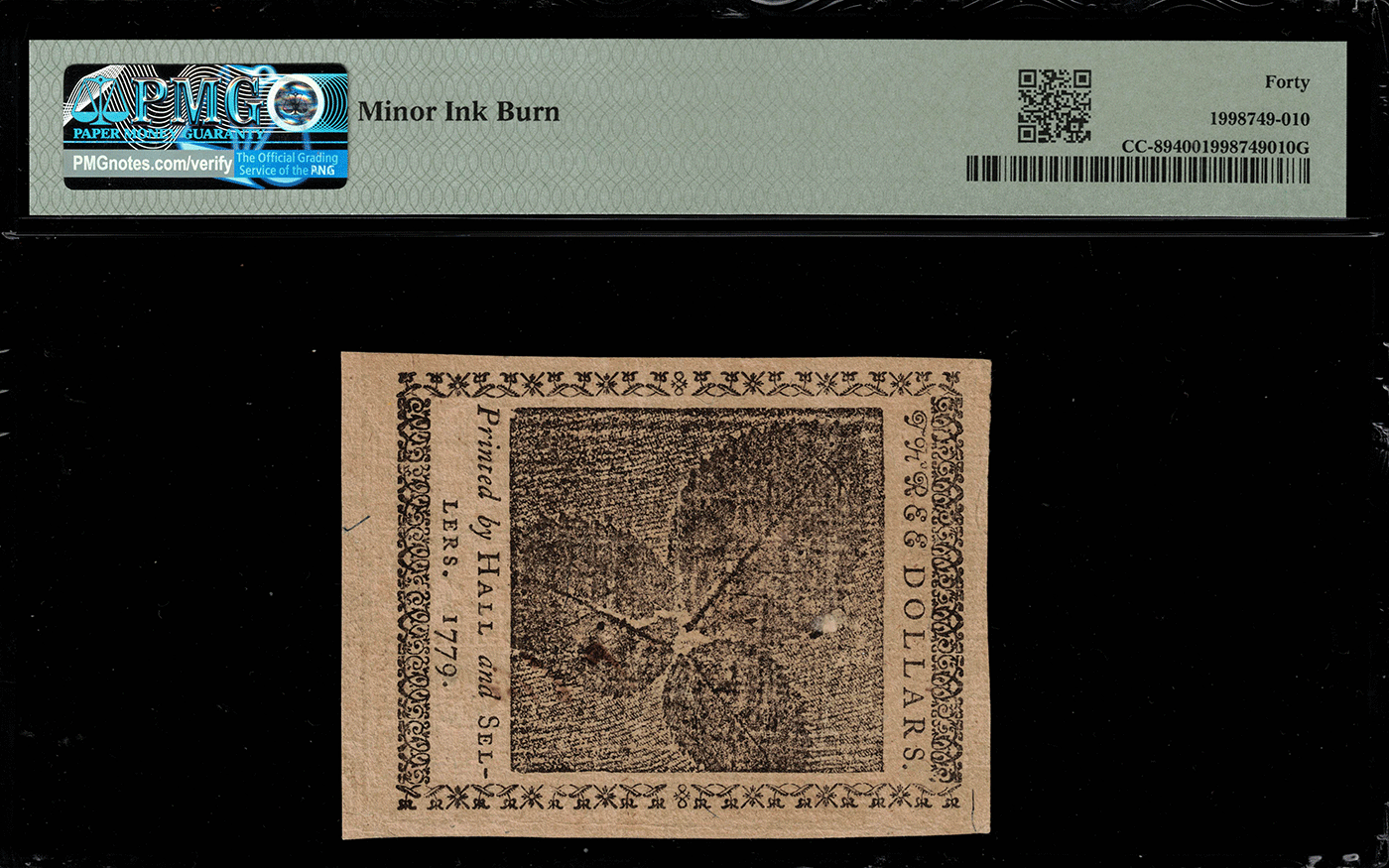 CC-89 Continental Currency - January 14, 1779 $3 - Graded PMG 40 ...