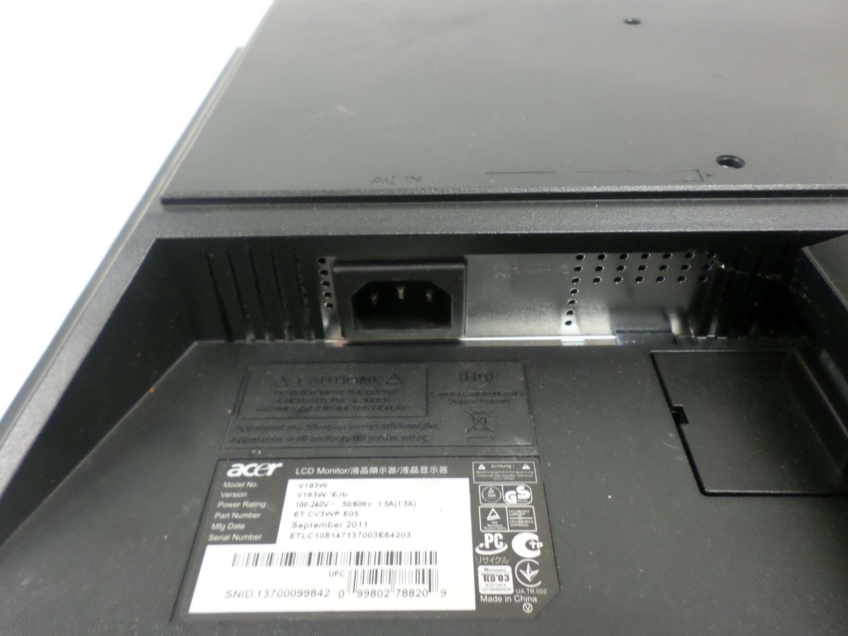 Acer V193w Monitor Problems