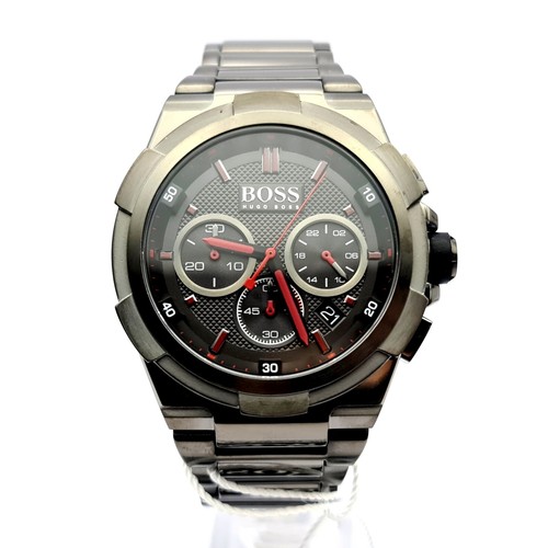 NEW BOSS SUPERNOVA 1513361 STAINLESS STEEL GREY & RED MENS WATCH | eBay