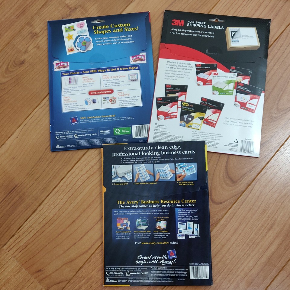 3M & Avery Full Sheet Shipping Labels 8-1/2" x 11" Laser Ink Jet ...