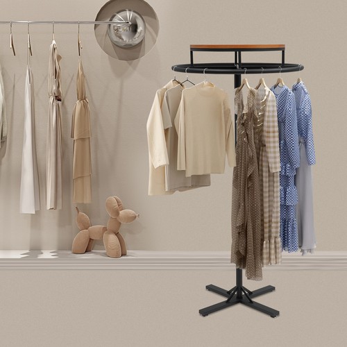 Round Clothing Rack Clothes Garment Retail Store Display Hanging Rack ...