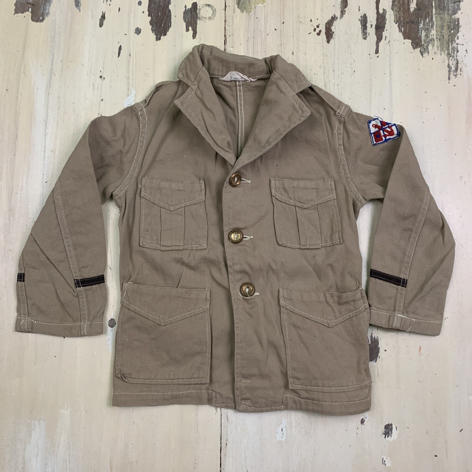 TEX SON - Vtg 1960s Khaki Military Style Blazer Jacke… - Gem