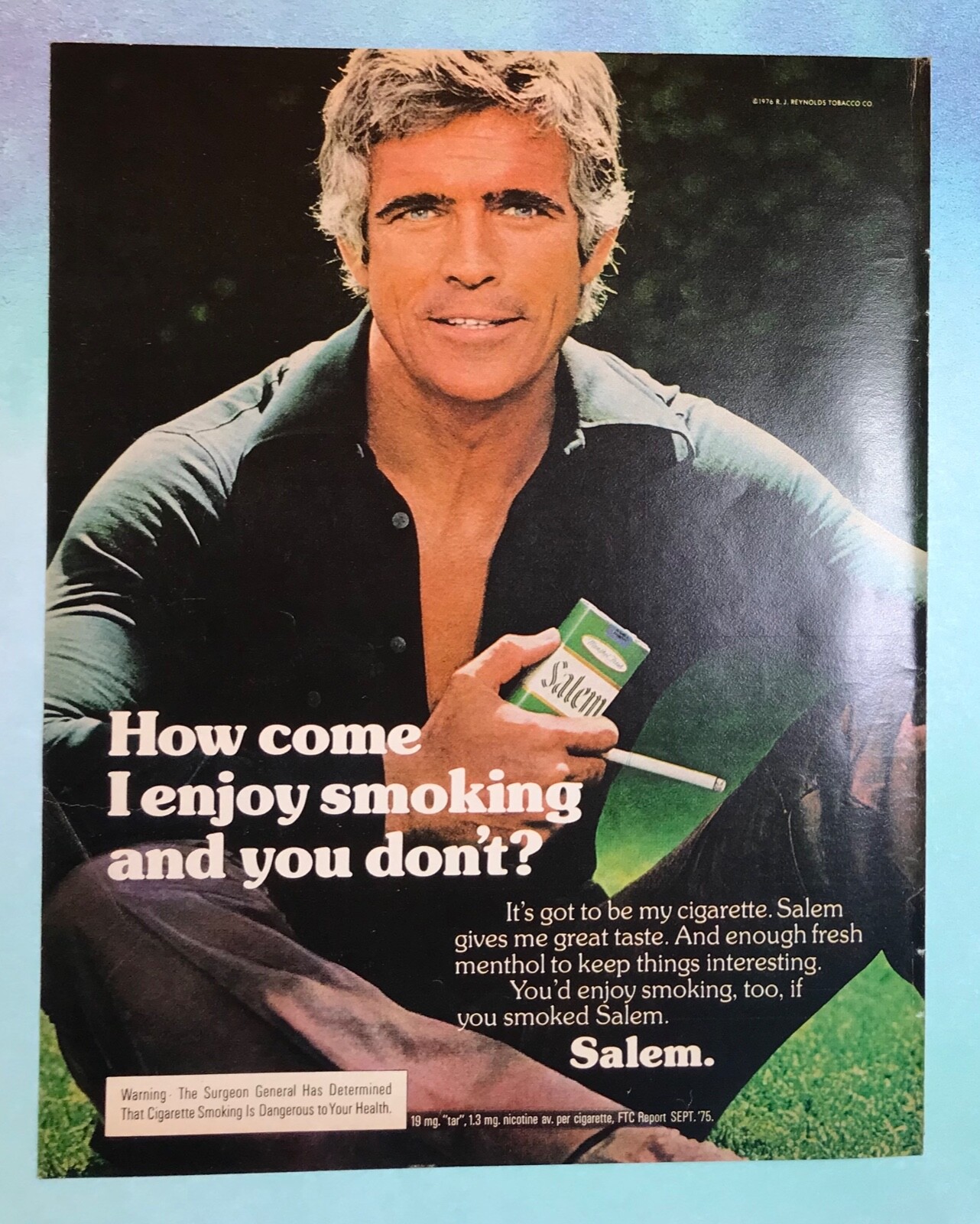 vintage 1970s magazine print ad SALEM cigarettes smoking mancave Enjoy ...