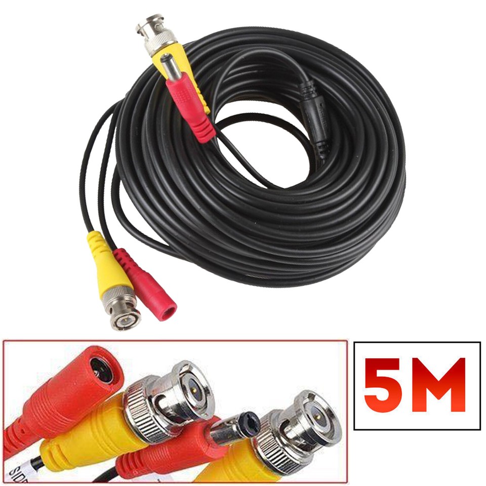 BNC DC POWER EXTENSION CABLE CCTV CAMERA VIDEO SECURITY DATA LEAD 1 ...