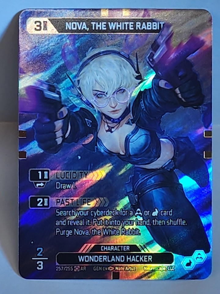Neuroscape TCG Nova The White Rabbit Art Rare Card Genesis Pack Fresh ...