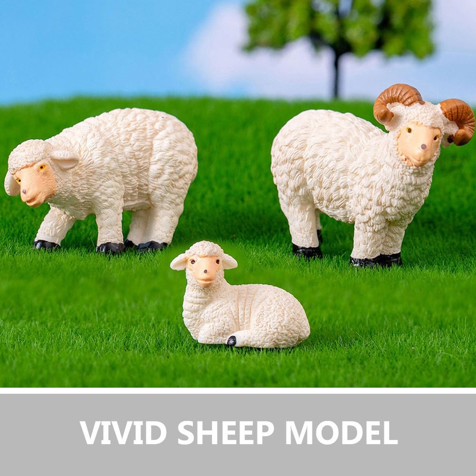 6 Pcs Sheep Figurine Decor Miniature Ornaments for Crafts Figurines ...