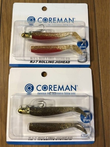[New] Set of 2 Coreman RJ-7 Rolling Jig Head Akakin Hazedonko Alkaline ...