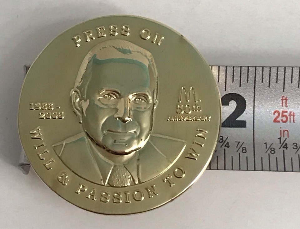 Mcdonald’s Coin Medallion 50th QSC Will & Passion To Win Promo Ray Kroc ...