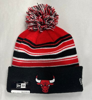 New Era NBA Chicago Bulls Striped Crown Cuffed Pom Winter Hat, New | eBay