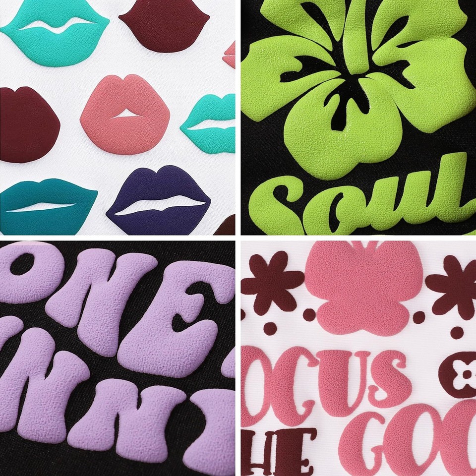 WRAPXPERT Puff Vinyl Heat Transfer - 16 Colors 3D Puff HTV Heat ...