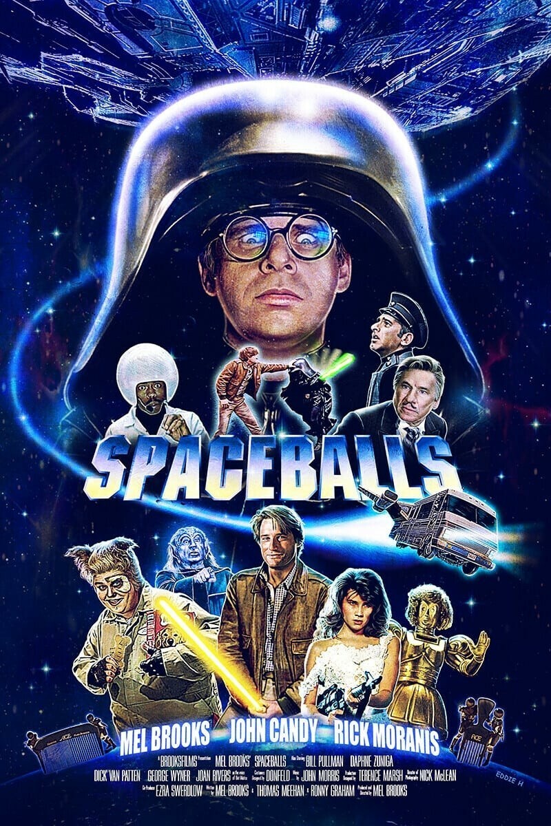 1987 Spaceballs Movie Poster Print Dark Helmet Lone Starr Vespa Barf Yogurt 🍿 | eBay