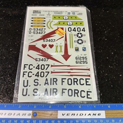1/48 Pro Modeler F-102A Delta Dagger Case X Wing Decals Scale Master ...
