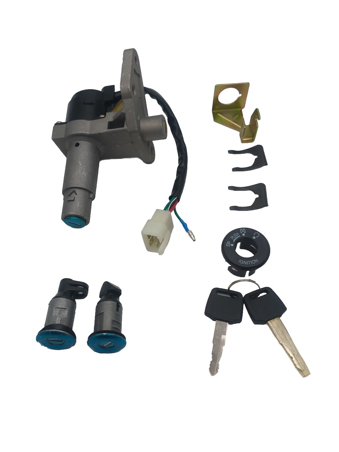 Ignition Key Set Kit Complete for Chinese GY6 4 Stroke Scooters Mopeds ...