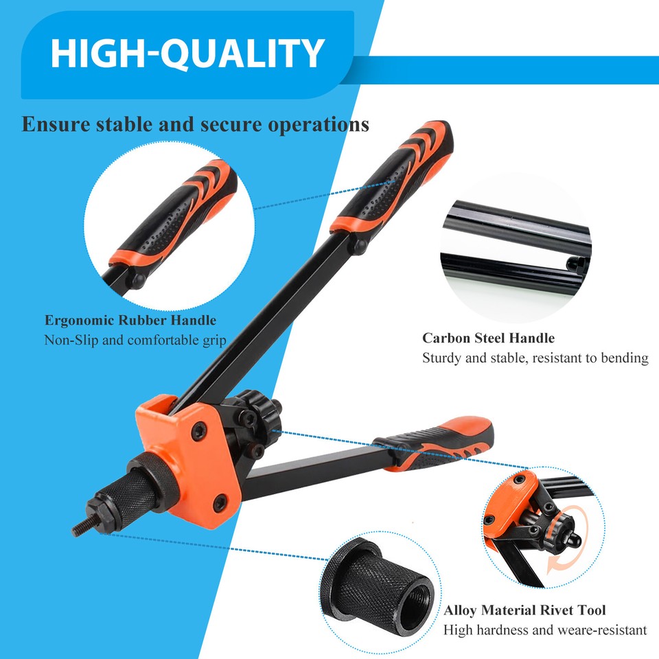 Rivet Nut Gun Kit Rivnut Setting Tools Nut Setter Hand Blind Riveter 16 ...