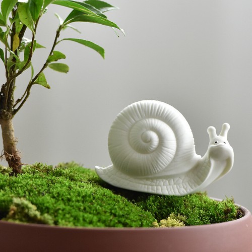 New On Sales Ceramic Snail Statue Small Tea Pet Purple Clay Ornament ...