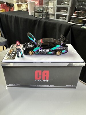 NISSAN SKYLINE GT-R R34 HKS LIVERY HOOD & TRUNK OPENS FIGURE 1/64 BY ...