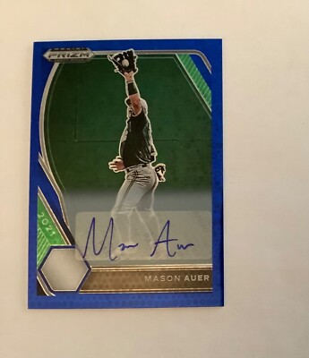 2021 PRIZM DRAFT PICKS MASON AUER BLUE PRIZM AUTO to 25 TAMPA BAY RAYS ...