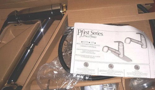 Pfister G133-10CC Stainless Steel Pfirst Pullout Spray Kitchen Faucet ...