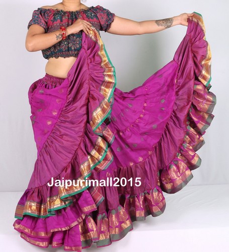 Silk Sari Padma Skirt 25 Yard Skirt Belly Dance Renaissance ATS Skirt ...