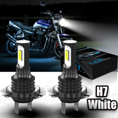 For Yamaha YZF R6 2007-2014 2PC H7 LED Headlight Lamp Bulbs Kit 6000K ...