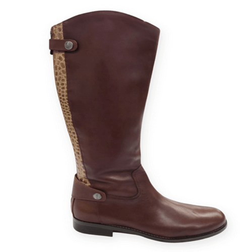 Sam Edelman Mikala Terazzo Leather Back Zip Knee High Riding Boots ...