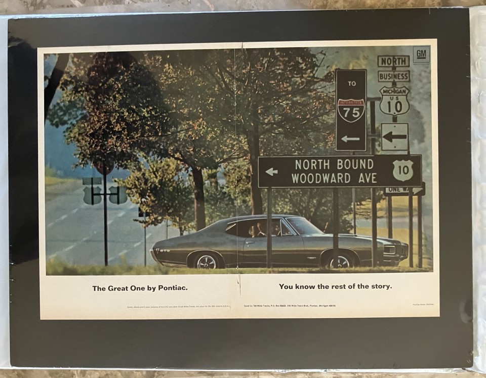 *READY to DISPLAY*or Frame 1968 Pontiac GTO Woodward Ave 389Original*ad ...