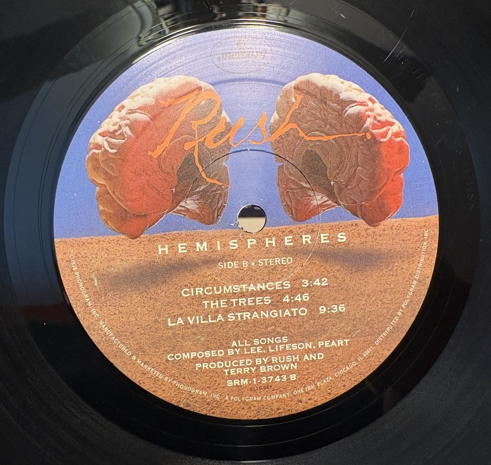RUSH Hemispheres LP WITH POSTER 1978 Geddy Lee Neil Peart Alex SRM-1-3743 VG/VG | eBay