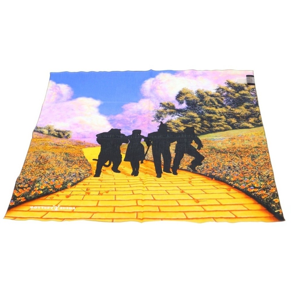 LOUIS VUITTON Wizard of Oz Bandana Scarf Floral Orange x Black Mp2323 ...