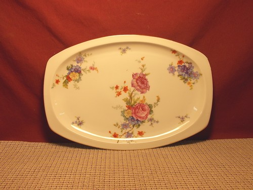 Epiag China Pattern #5748 Floral Sprays on White Gold Trim 12" Oval ...