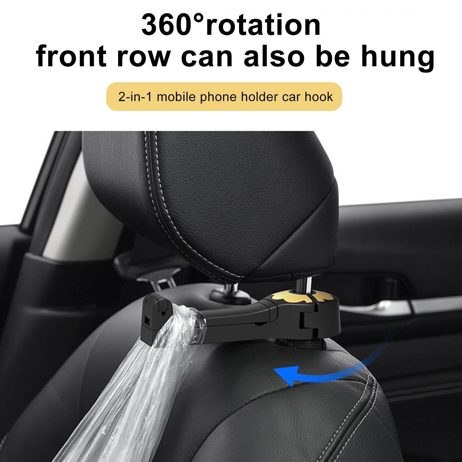 2 in 1 Car Hanger Storage Hook Automative Organizer for Backpacks Toys ...