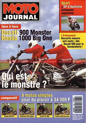MOTO JOURNAL 1080 HONDA CB 1000 Big One NTV 650 KAWASAKI ZEPHYR 550 ...